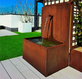 Garden Water Fountain in Corten Steel