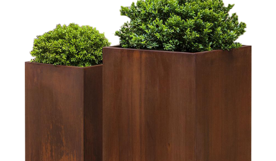 Corten steel flower planter pot combination type