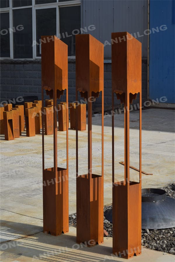 garden lights,corten steel lights,corten lighting bollards-AHL Corten Steel