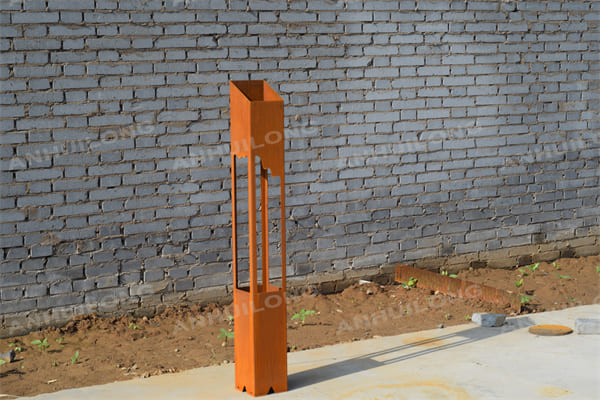 Natural Style Corten Steel Light Lamp With Rusty Color Or Powder Coat ...