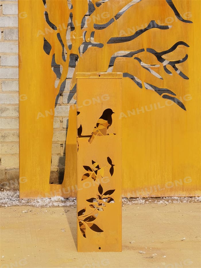 Economical And Low Maintenance Corten Steel Standing Lamp--AHL Corten Steel