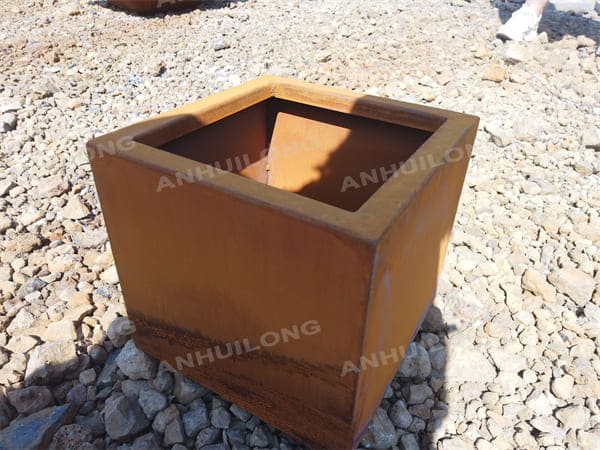 Unpainted Low Maintenance Corten Steel Planter Pot--AHL Corten Steel