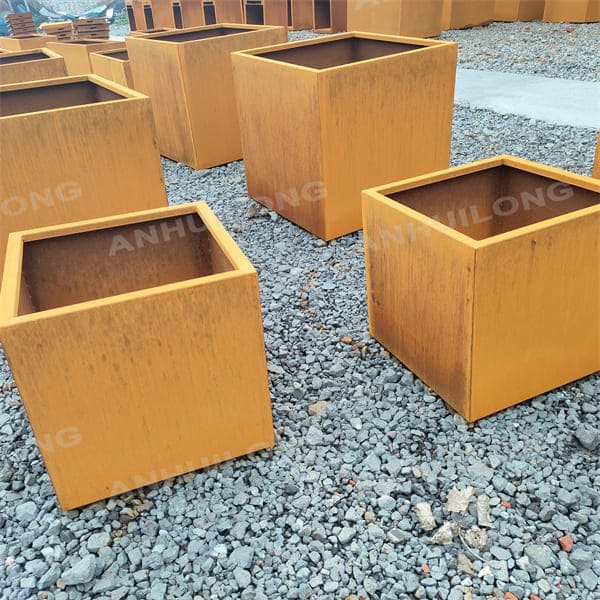 Outdoor Durable Corten Steel Metal Flower Pot--AHL Corten Steel