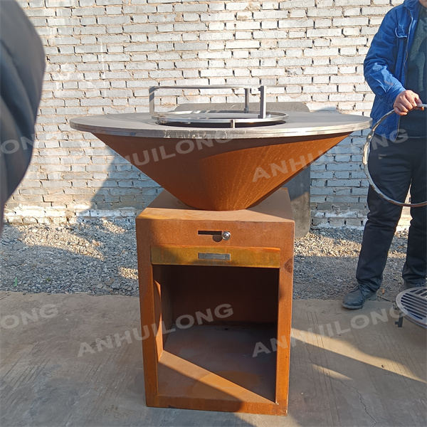 Square fire pit barbecue charcoal outdoor corten steel bbq grill--AHL ...